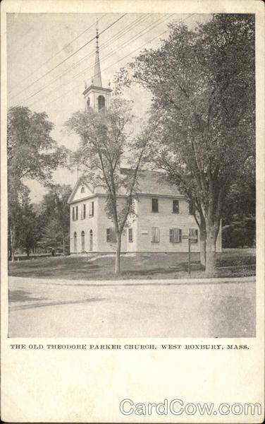 Old Theodore Parker Church West Roxbury, MA Postcard