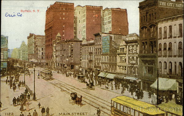 Main Street Buffalo, NY Postcard