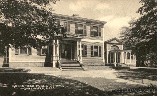 Greenfield Public Library Massachusetts Postcard
