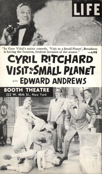 Cyril Ritchard in Visit to a Small Planet Theatre Postcard