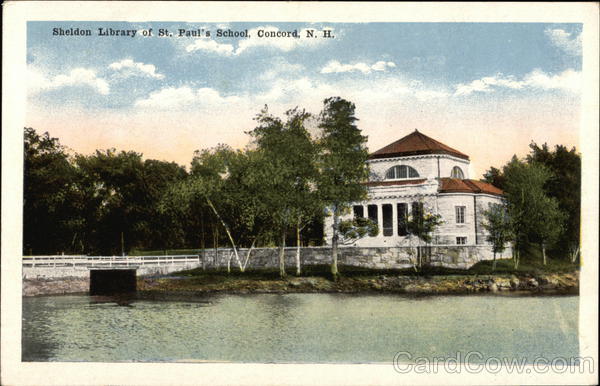 Sheldon Library of St. Paul's School Concord, NH Postcard