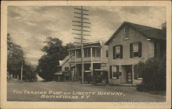 The Trading Post on Liberty Highway Southfields, NY Postcard