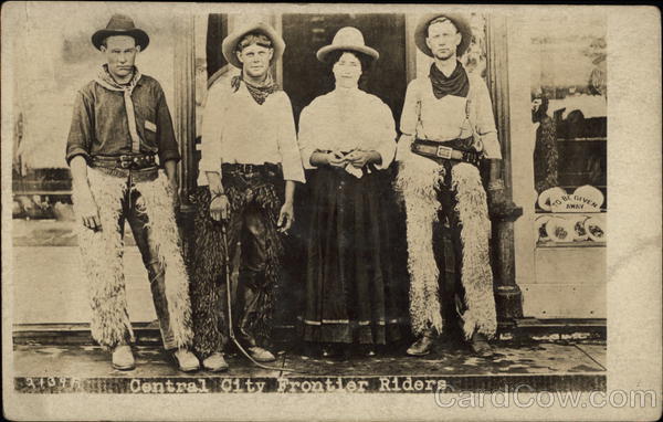 Central City Frontier Riders Cowboy Western Postcard