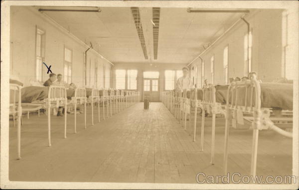 Inside Hospital Ward World War I Postcard