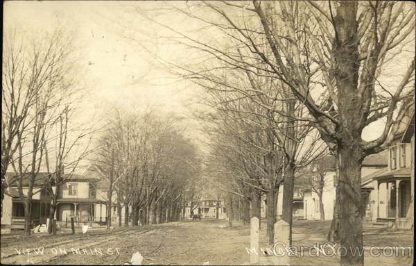 View on Main Street Minoa, NY Postcard