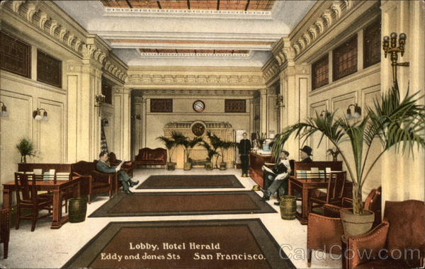Hotel Herald - Lobby San Francisco, CA Postcard