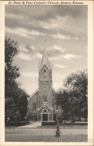 St. Peter and Paul Catholic Church Seneca, KS Postcard