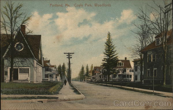 Coyle Park, Woodfords Portland, ME Postcard
