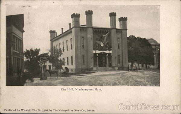 View of City Hall Northampton, MA Postcard
