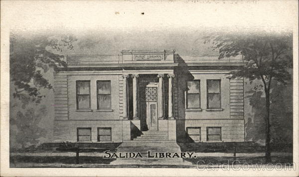 Salida Library California Postcard
