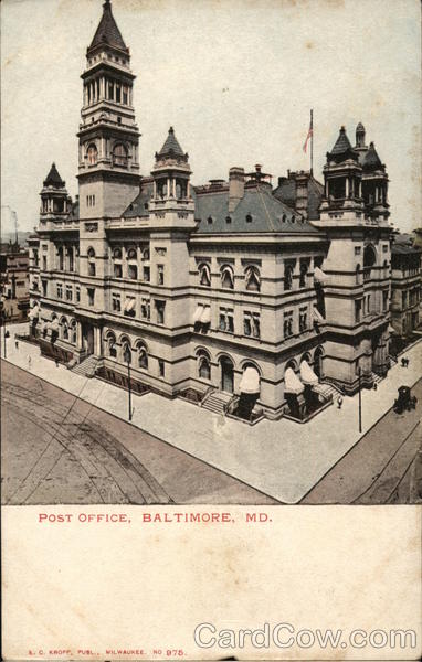 Post Office Baltimore, MD Postcard