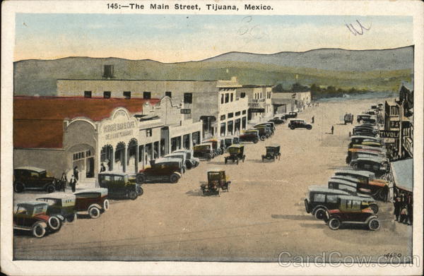 Main Street Tijuana, Mexico Postcard