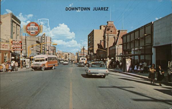 View of Downtown Juarez, Mexico Postcard