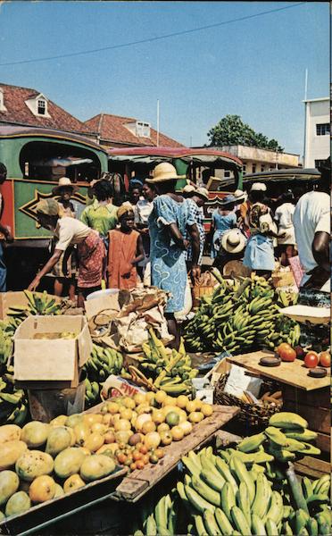 Market Day St. George's, Grenada Caribbean Islands Postcard