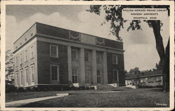 William Howard Doane Library Granville, OH Postcard