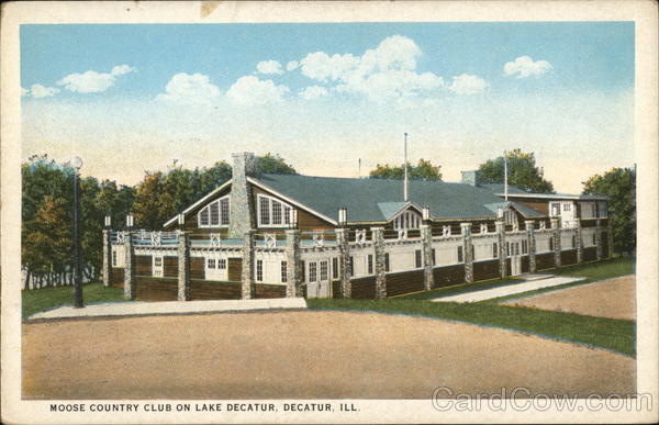 Moose Country Club on Lake Decatur Illinois Postcard