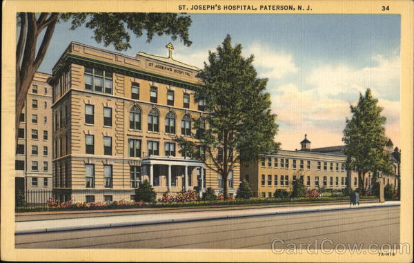 St. Joseph's Hospital Paterson, NJ Postcard