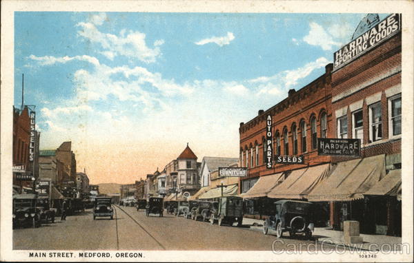 Main Street Medford, OR Postcard