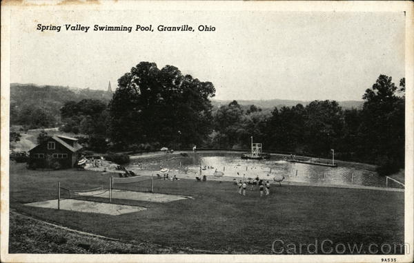Spring Valley Swimming Pool Granville, OH Postcard