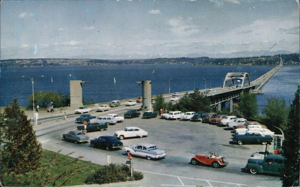 World's Longest Floating Bridge Seattle, WA Postcard