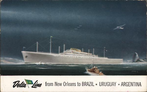 Delta Line Boats, Ships Postcard