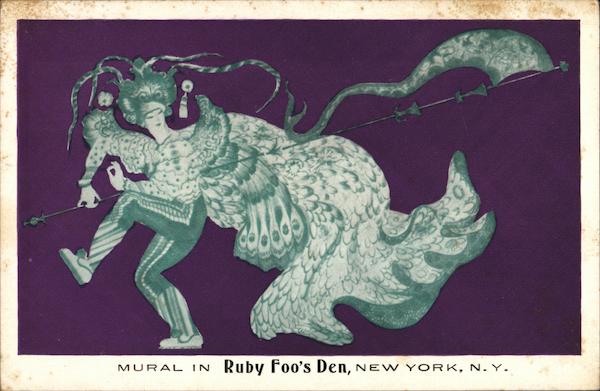 Mural in Ruby Foo's Den New York, NY Postcard