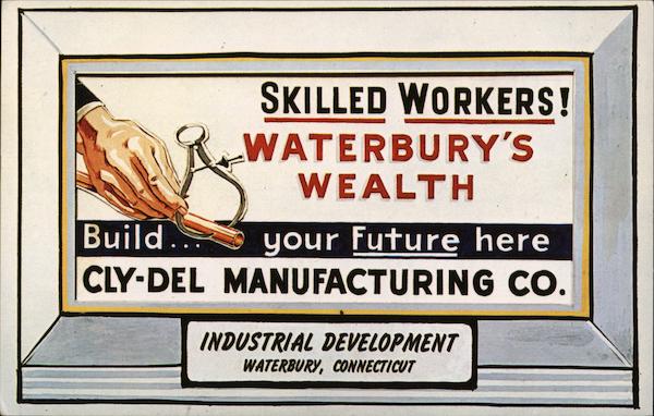 Cly-Del Manufacturin Waterbury, CT Postcard