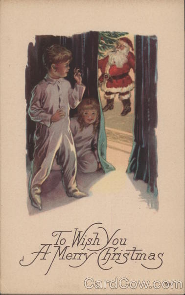 To Wish You A Merry Christmas Children Postcard