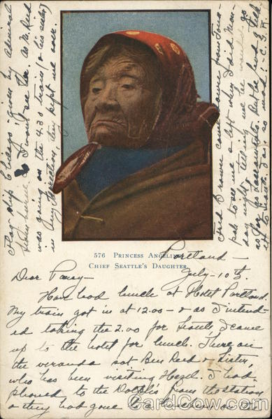 Princess Angelina - Chief Seattle's Daughter Native Americana Postcard