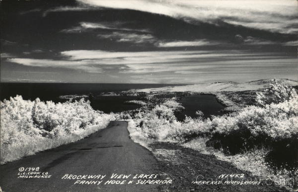 View of Lakes Fanny Hooe and Superior from Brockway Mountain Grant, MI ...