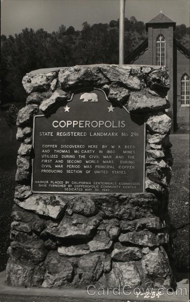 Copperopolis State Landmark Marker California Postcard