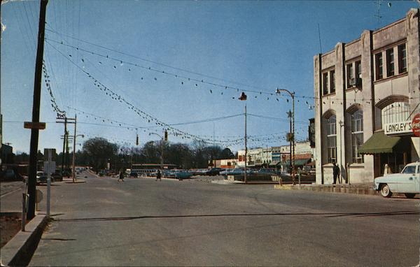Street Scene Alexander City, AL Postcard