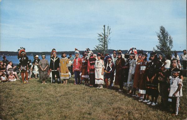 A Group of Passamaquoddy Indian Dancers Native Americana Postcard