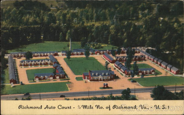 Richmond Auto Court Virginia Postcard