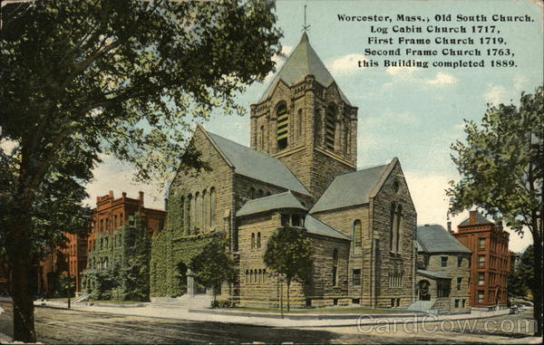 Old South Church Worcester, MA Postcard