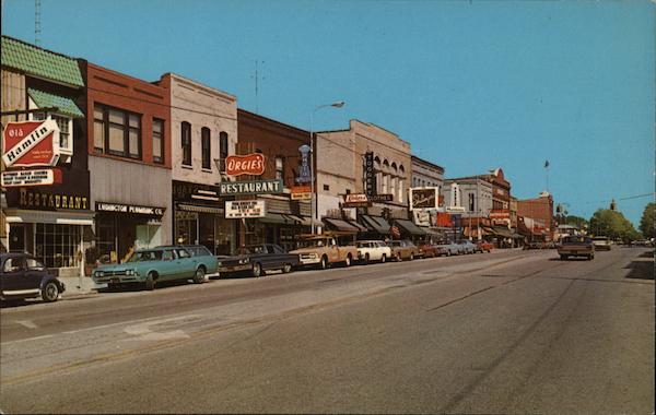 Ludington Avenue, Downtown Michigan Postcard