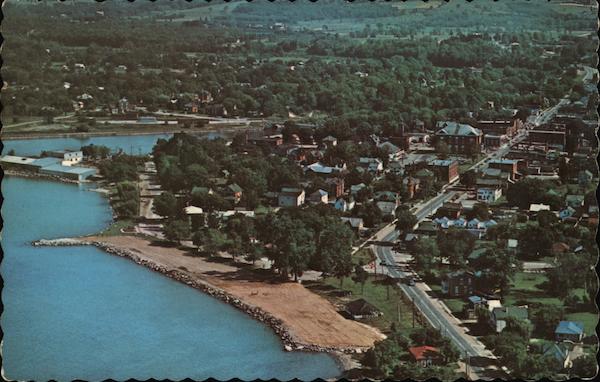 Aerial View of Town Meaford, ON Canada Ontario Postcard