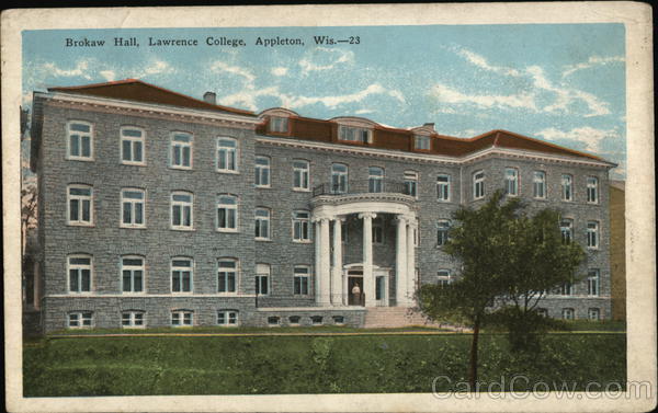 Brokaw Hall, Lawrence College Appleton, WI Postcard