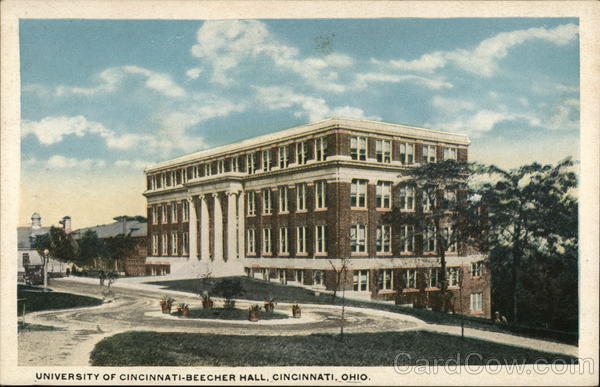 University of Cincinnati-Beecher Hall Ohio Postcard