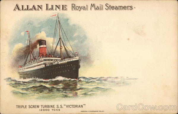 Allan Line Royal Mail Steamers Postcard