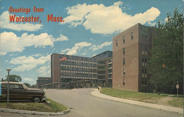 Worcester City Hospital Massachusetts Postcard