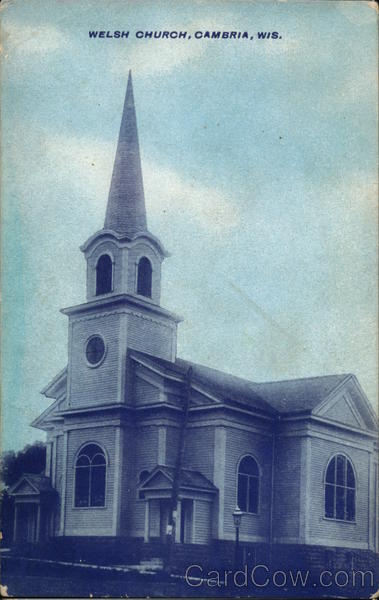 Welsh Church Cambria, WI Postcard