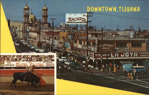 Downtown, Tijuana Mexico Postcard