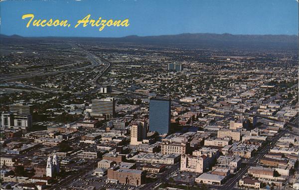 Aerial View of City Tucson, AZ Postcard