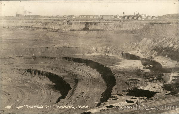 "Buffalo Pit" Hibbing, MN Postcard