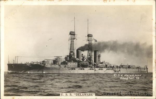 U.S.S. Delaware Navy Postcard
