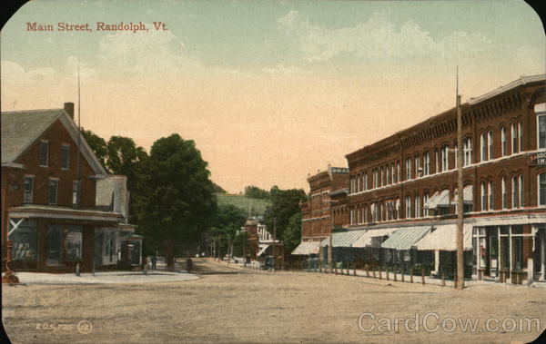 Main Street Randolph, VT Postcard