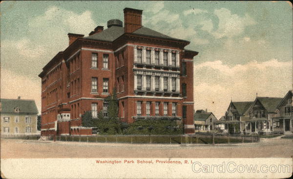 Washington Park School Providence, RI Postcard
