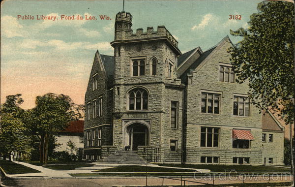 Public Library Fond du Lac, WI Postcard