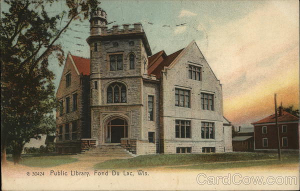 Public Library Fond du Lac, WI Postcard